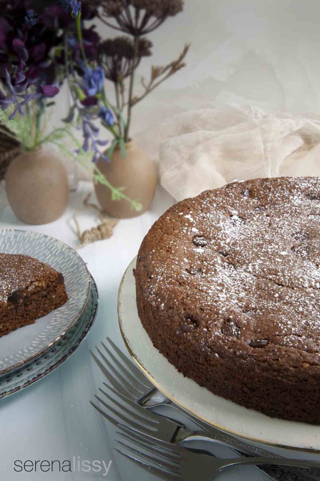 Italian Chocolate Walnut Cake (Torta di Noci) - Serena Lissy