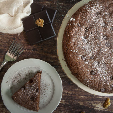 Italian Chocolate Walnut Cake (Torta di Noci) - Serena Lissy